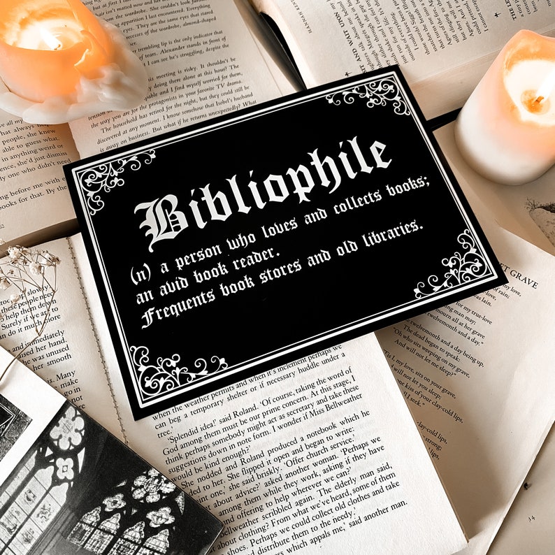 Bibliophile Definition Gothic Print | Gallery Wall Art | Gothic Art ...