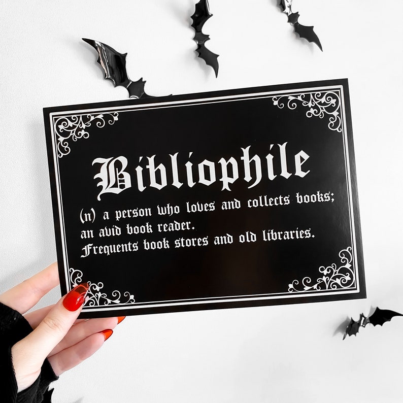 Bibliophile Definition Gothic Print | Gallery Wall Art | Gothic Art ...