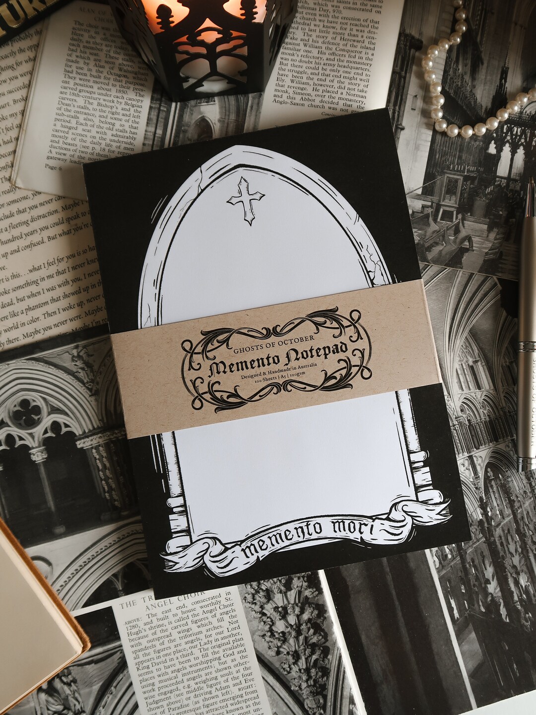 Memento Notepad - BLACK | Gothic Stationery | Gothic Architecture ...