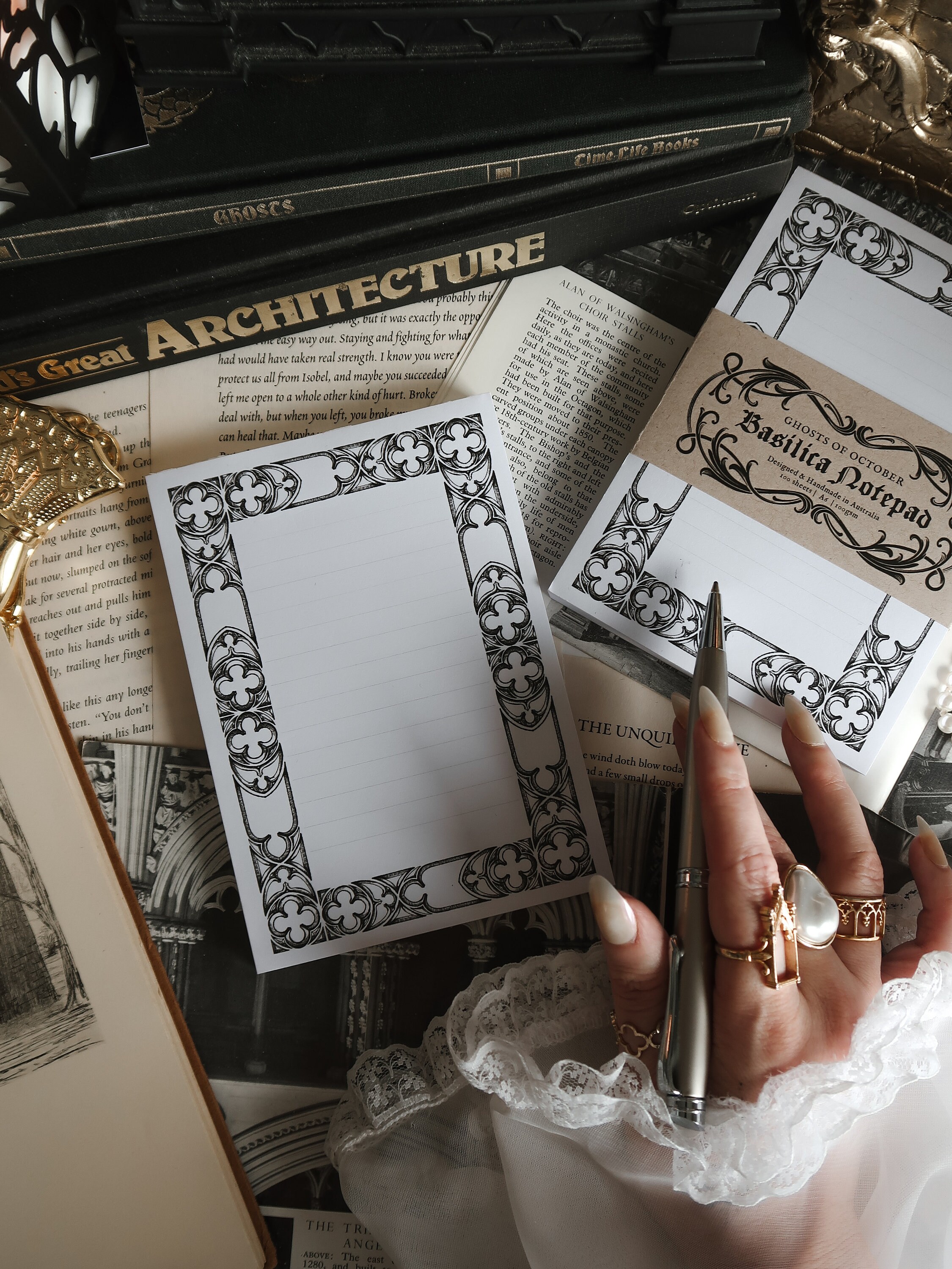 Basilica Notepad - WHITE | Gothic Stationery | Gothic Architecture ...