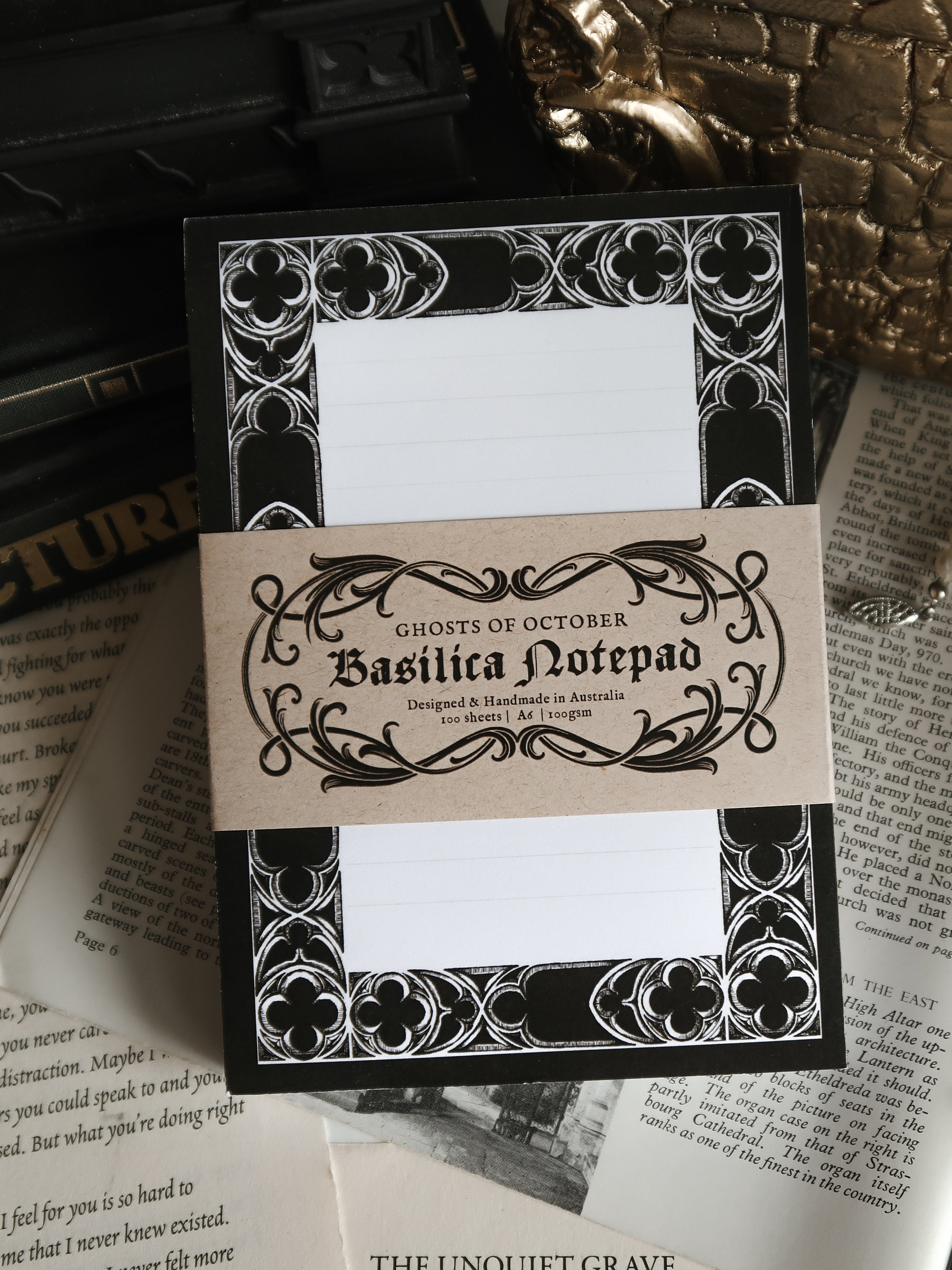 Basilica Notepad - BLACK | Gothic Stationery | Gothic Architecture ...