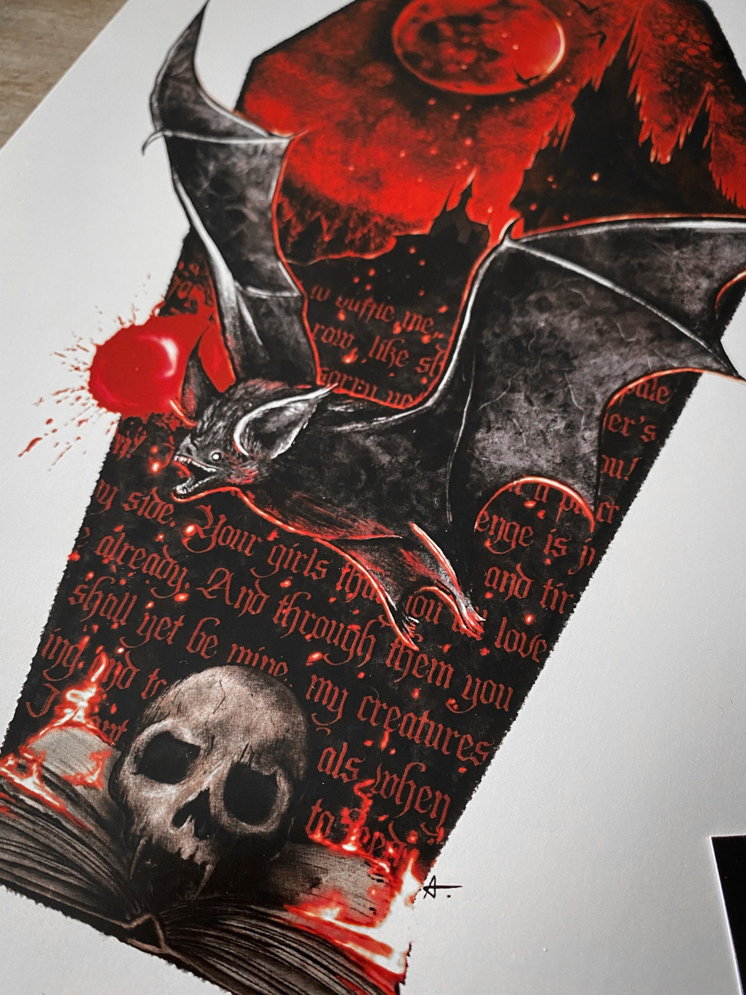 The Bat Print Gothic Art Dracula Vampire Halloween | Etsy