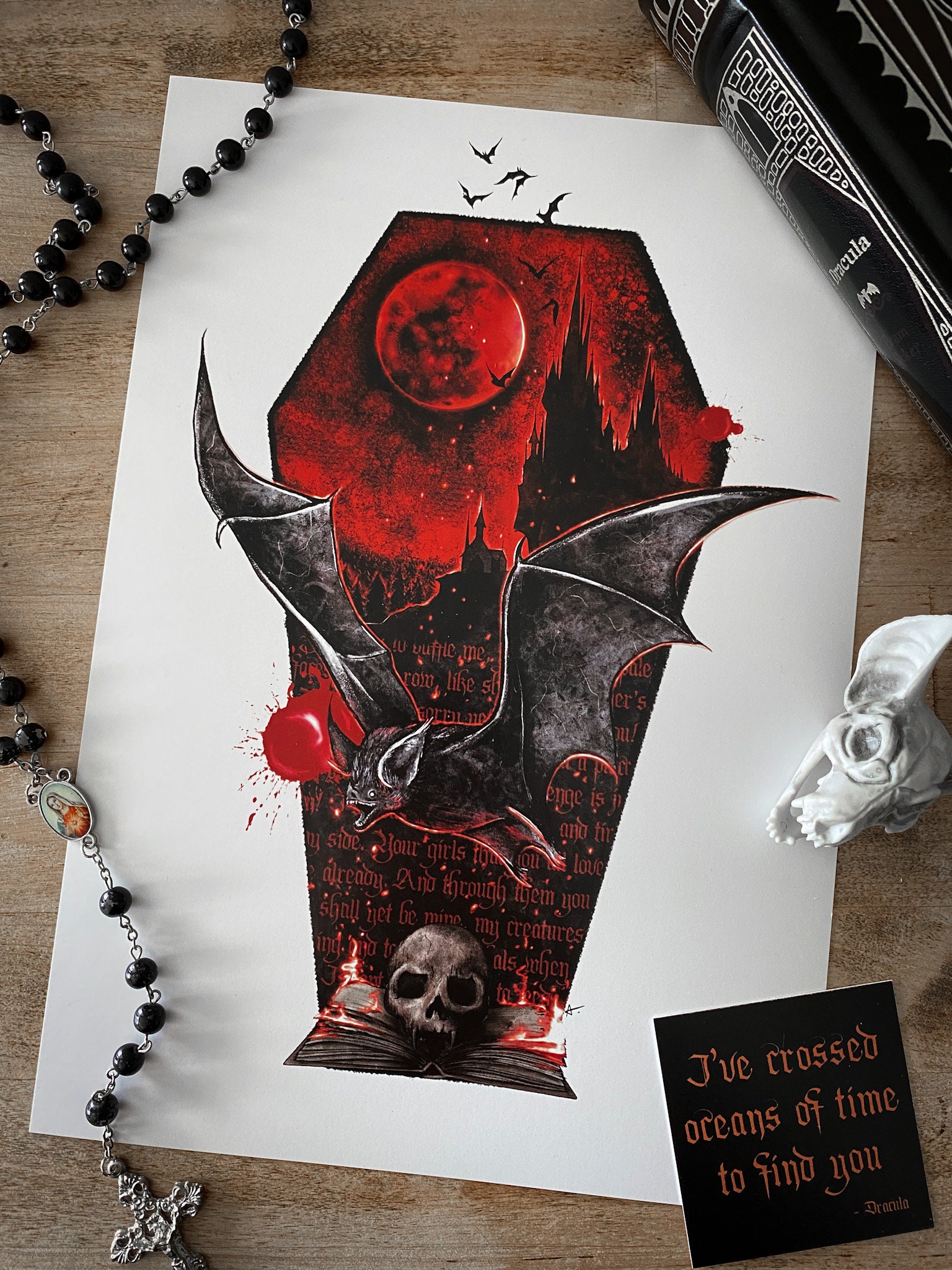 The Bat Print Gothic Art Dracula Vampire Halloween | Etsy