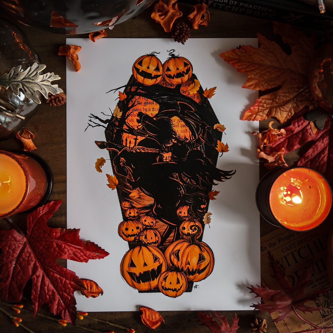 The Horse Familiar Print | the Legend of Sleepy Hollow | Gothic Art ...