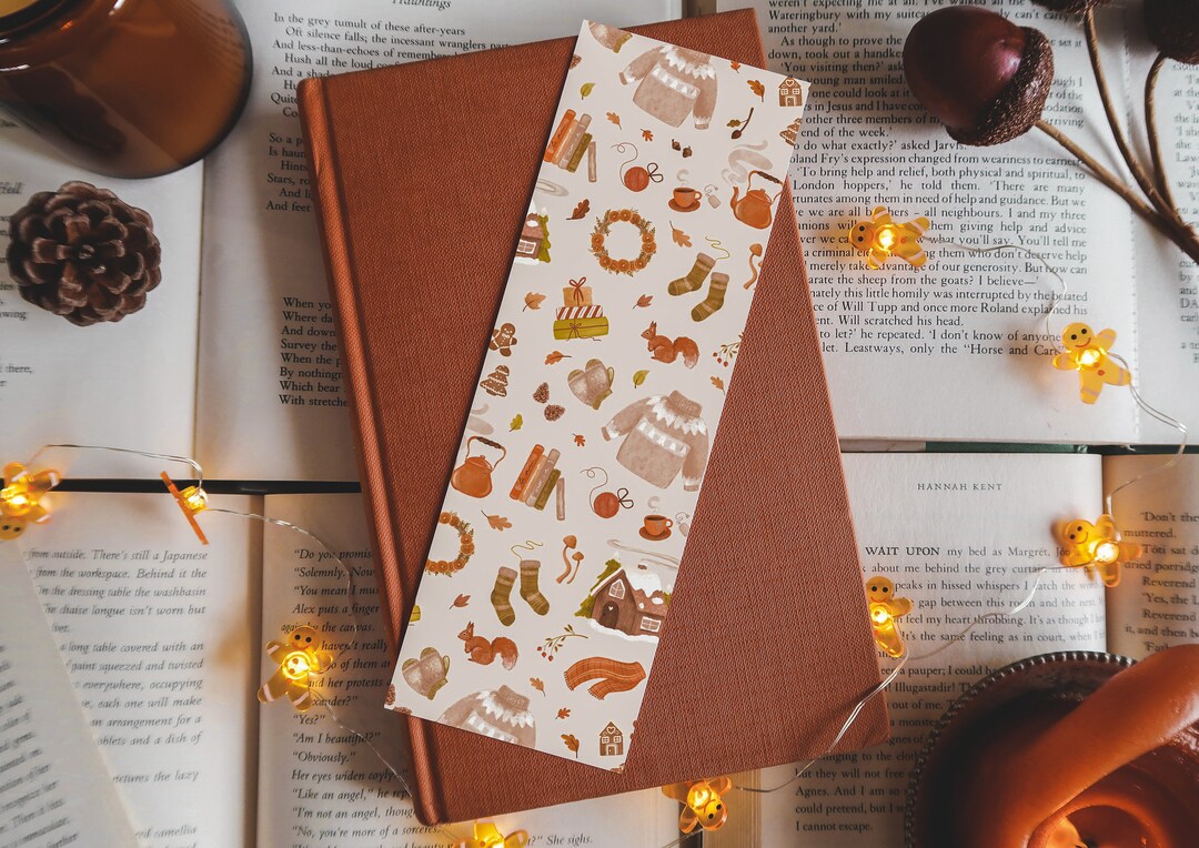 Cozy Christmas Bookmark | Folk Art | Gouache | Illustration | Dark ...