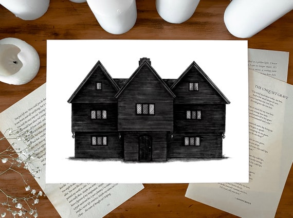 Salem Witch House A4 Print Gothic Art Salem Witch - Etsy