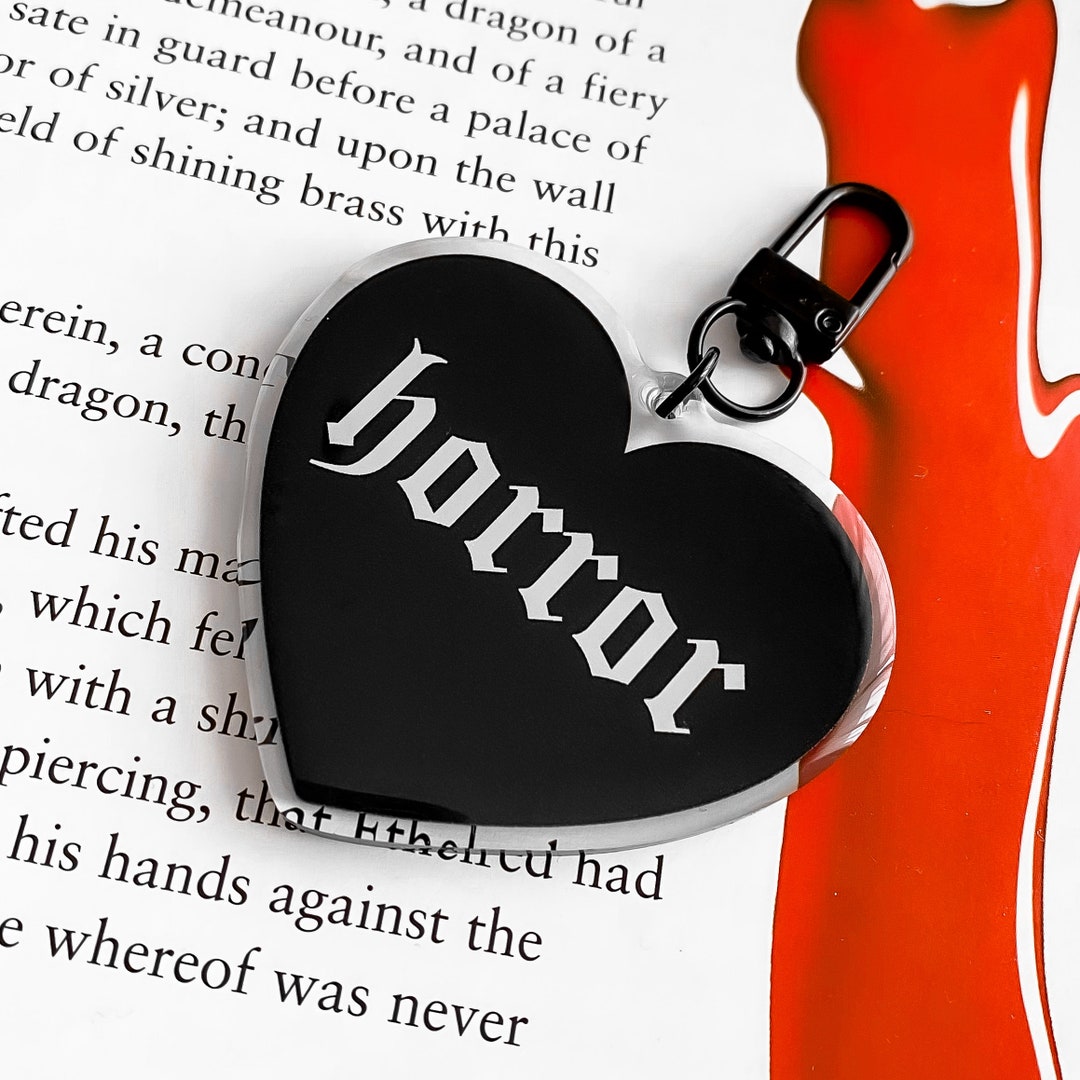 Gothic Keychain 'I Heart Horror' Horror Keychain Horror Movies Goth ...