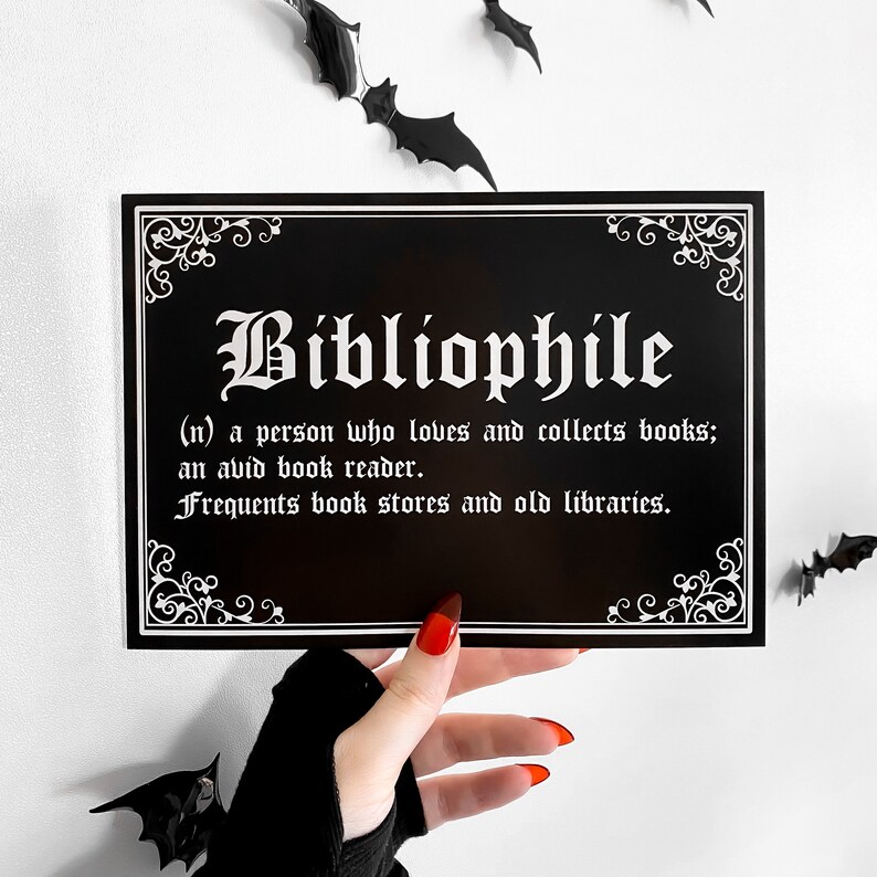 Bibliophile Definition Gothic Print | Gallery Wall Art | Gothic Art ...