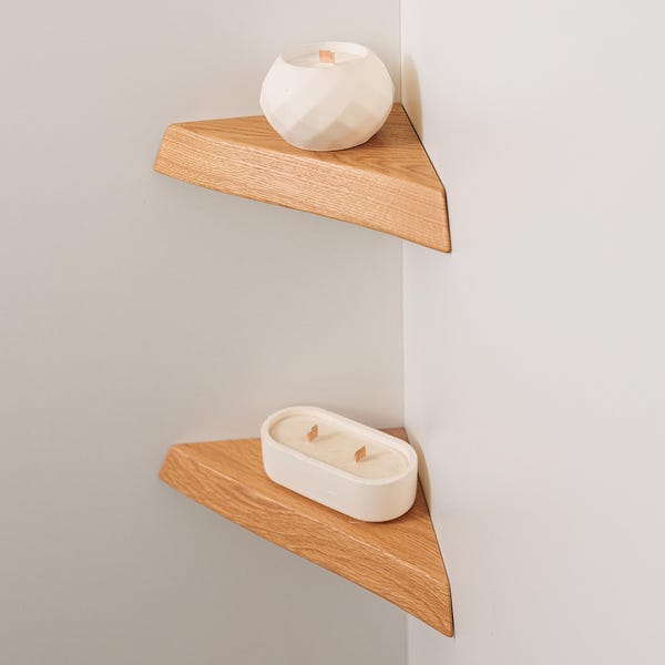 Oak Corner Shelf - Etsy UK
