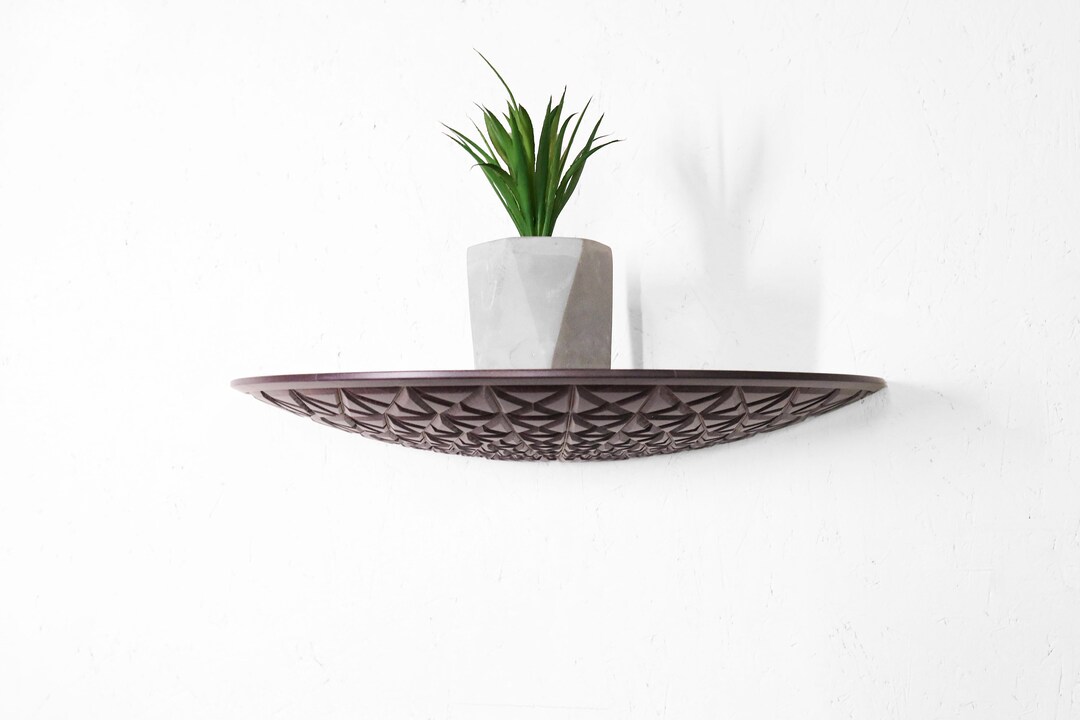 Floating Shelves Half Round Floating Shelf Home Decor Gift Ash Wood ...