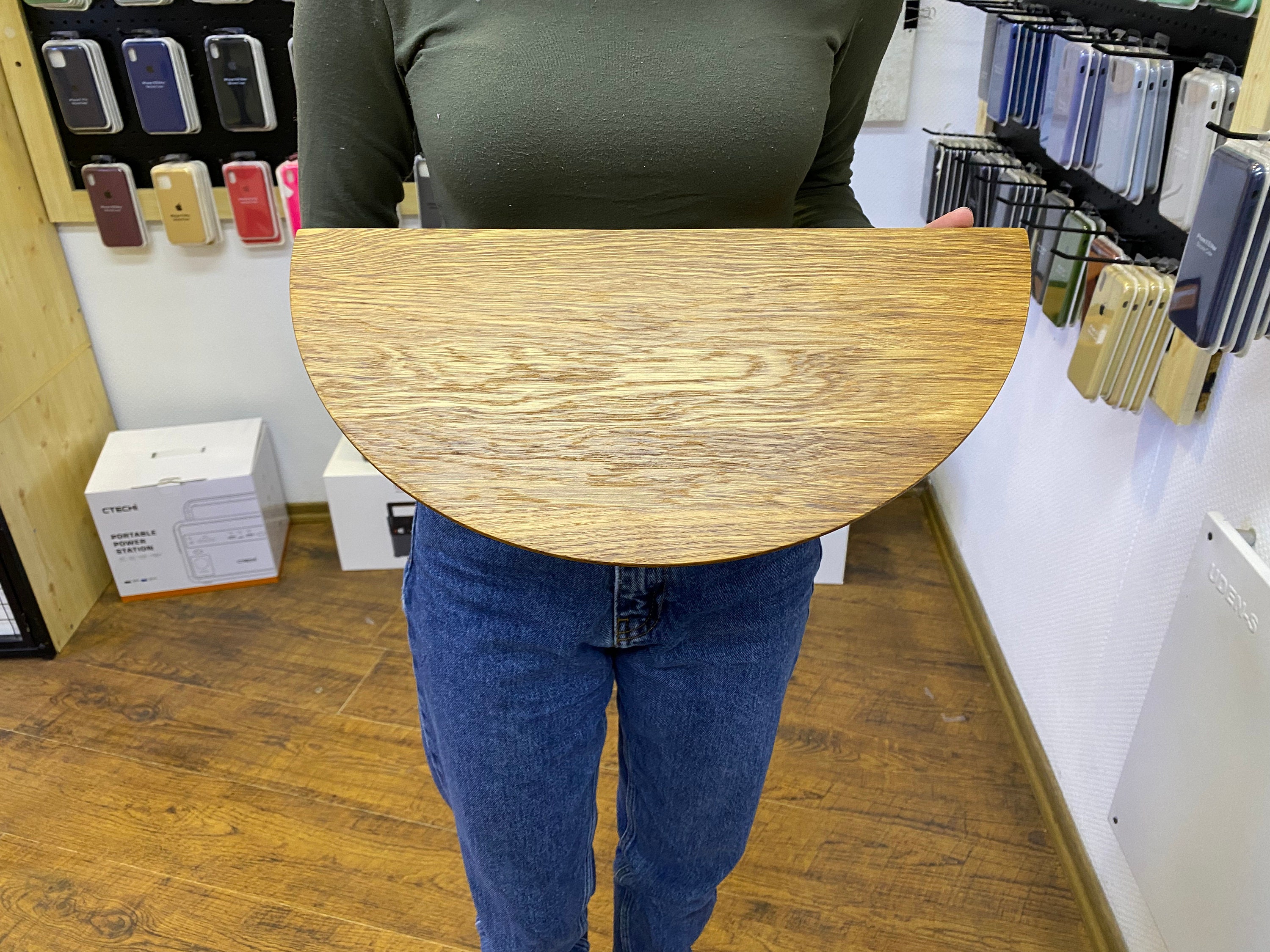 Floating Shelf Half Circle Wooden Shelves Rustic Wall Decor - Etsy