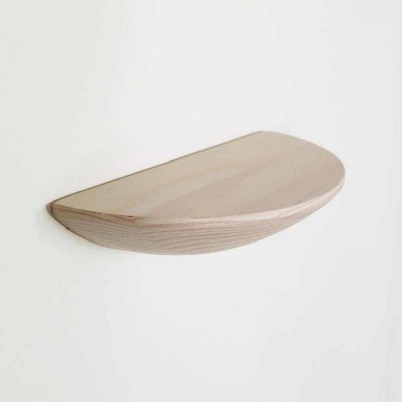 Handmade Wood Half Moon Floating Shelf: Rustic Wall Decor - Etsy