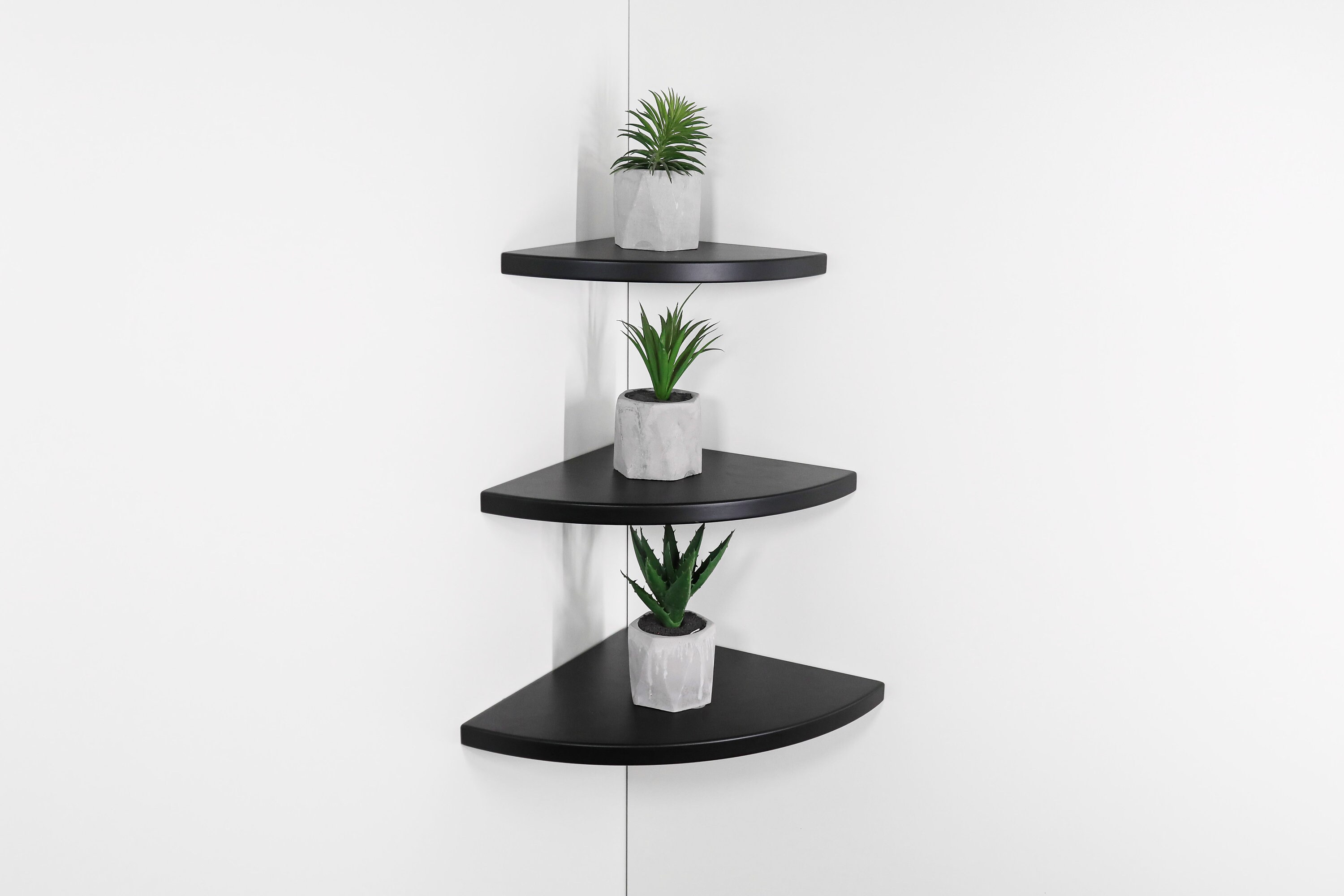 Corner Shelves Pine Wood Black Corner Shelf Christmas Gift for Family ...