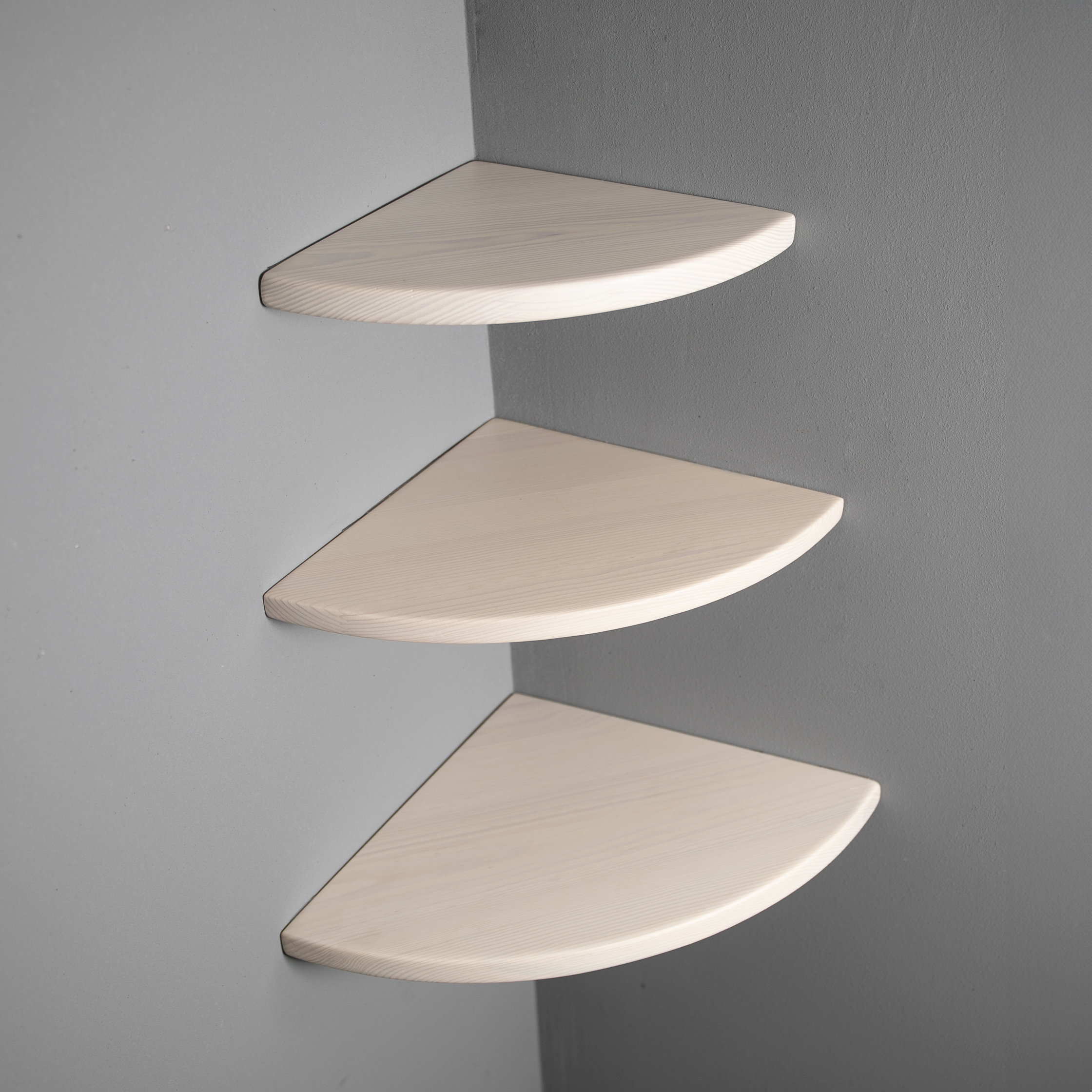 Floating Shelves Half Round Shelf Pine Wood Shelves Rustic Corner Wall ...