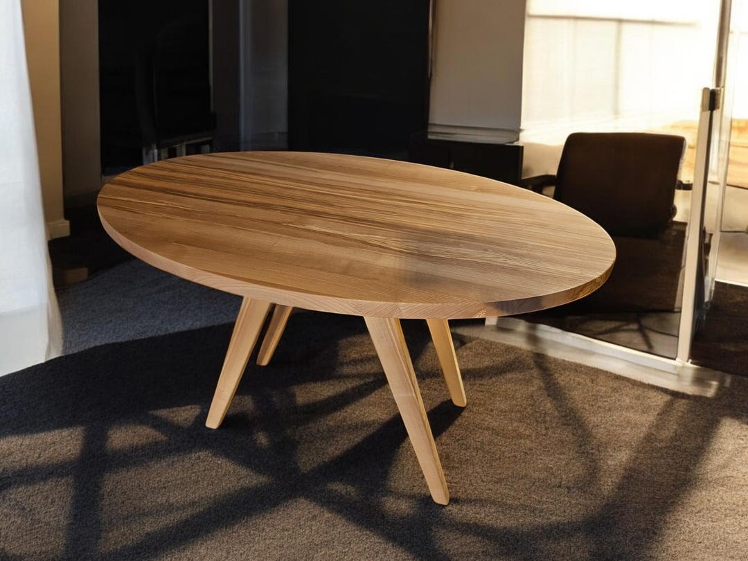 2 in 1 Wood Table - Space Saver Table, Handcrafted Oval Table ...