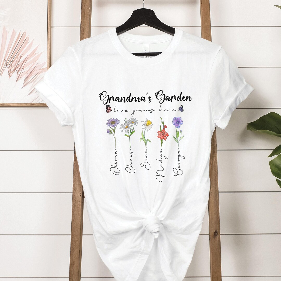 Custom Grandma's Garden Floral Shirt, Birth Flower Mother's Day Gift - Etsy