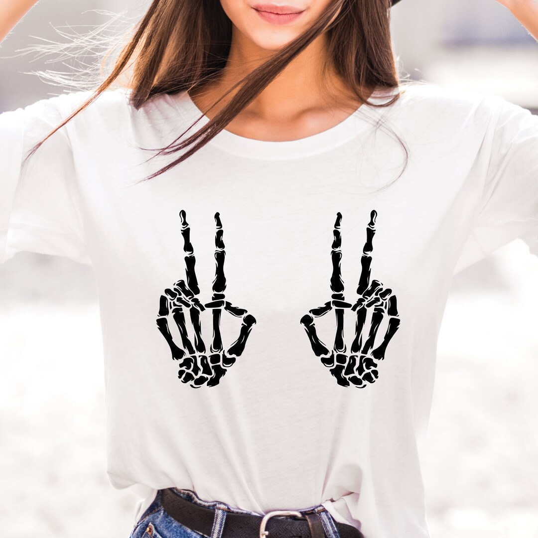 Skeleton Hands Shirt, Funny Skeleton Hands Halloween Shirt - Etsy