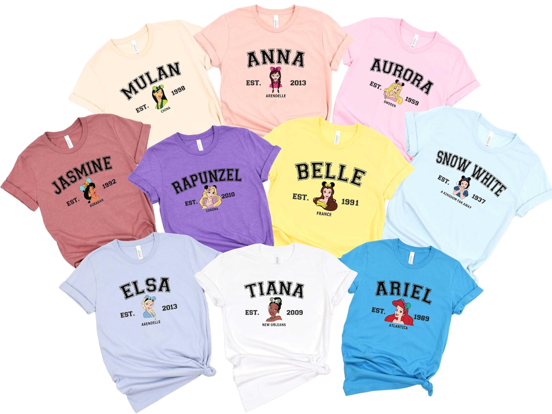 Walt Disney Princess Shirts, Girls Disney Trip Shirts, Disneyland ...