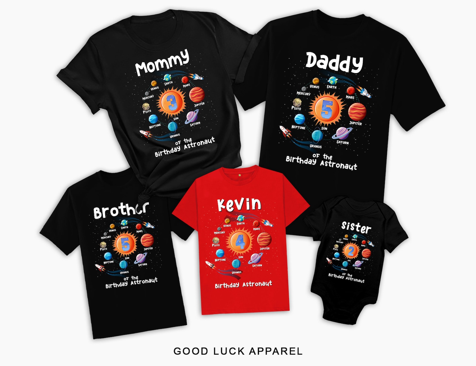 Birthday Boy Astronaut Shirt Solar System Family Space Birthday Shirts ...