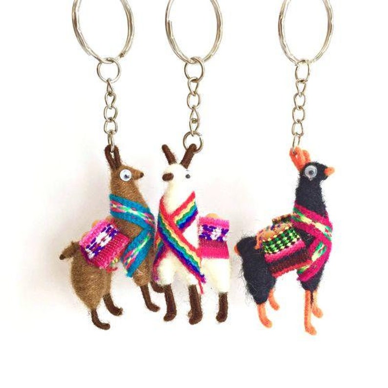 Pack of 7 Llama Souvenir, Llama Keychain, Llama Peruvian Keychain ...