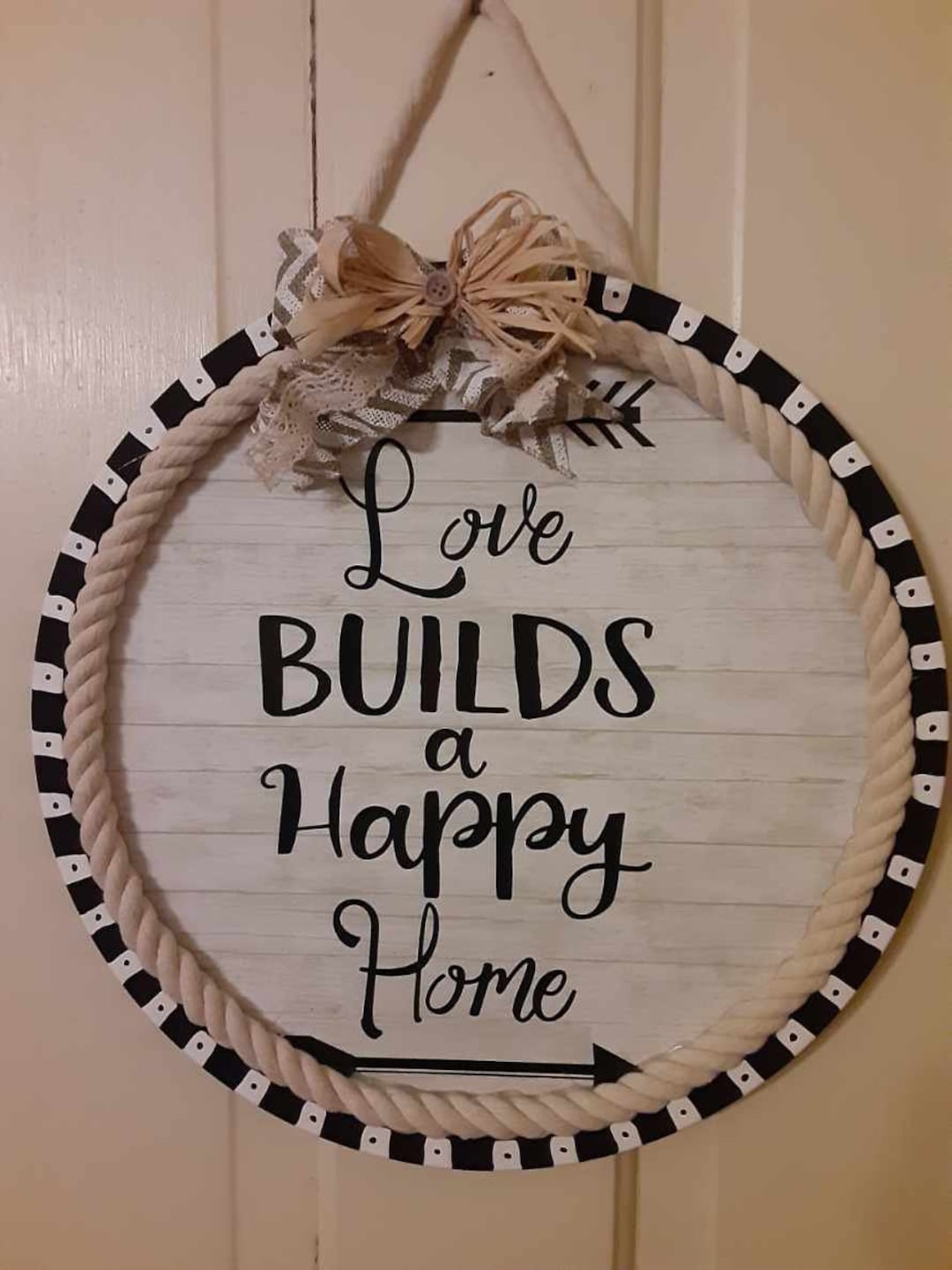 LOVE Builds a Happy Home Wall Hanging Sign - Etsy