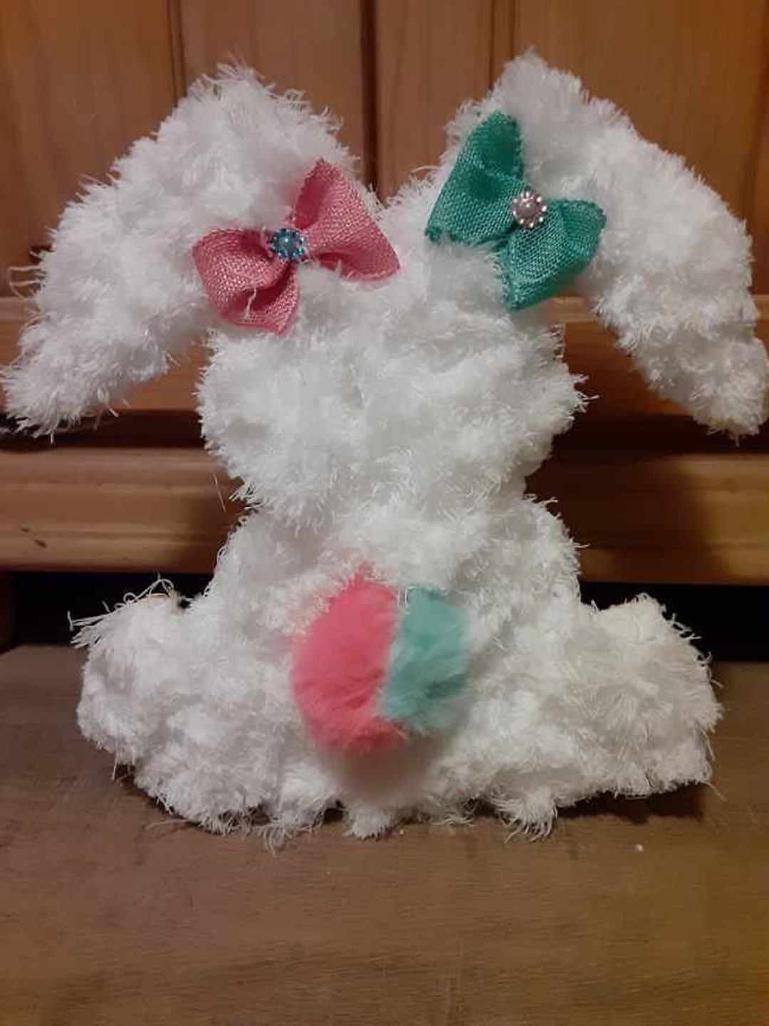 Fuzzy Easter Bunny Standing Plaque - Etsy