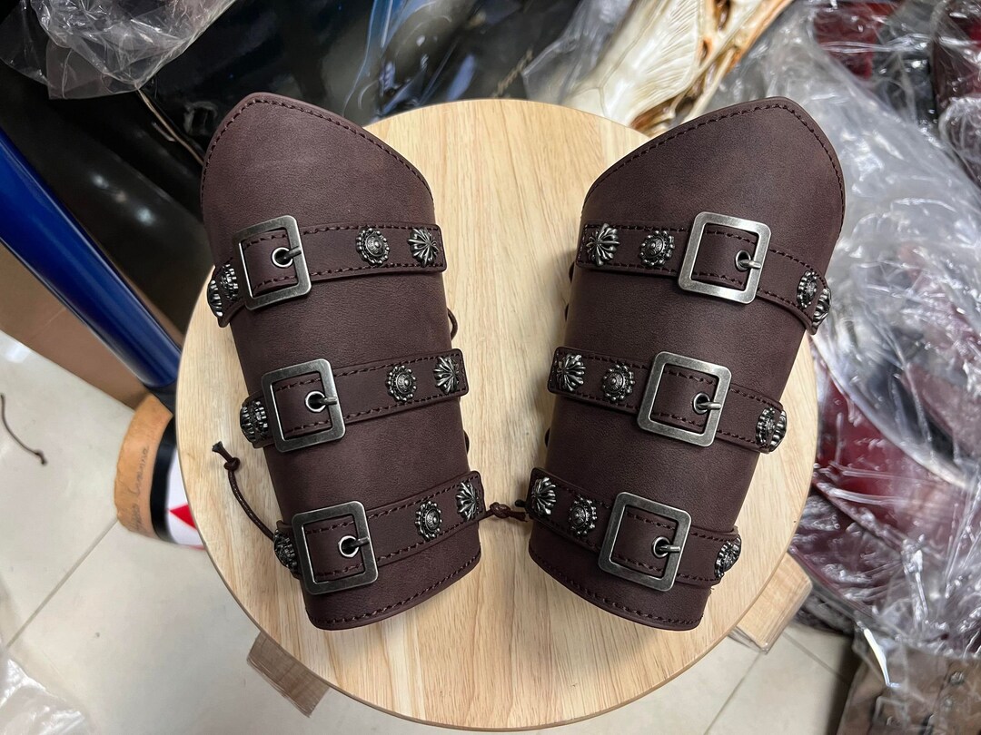 Leather Vambrace Forearm Gauntlet Armor Cosplay Medieval Knight Prop - Etsy