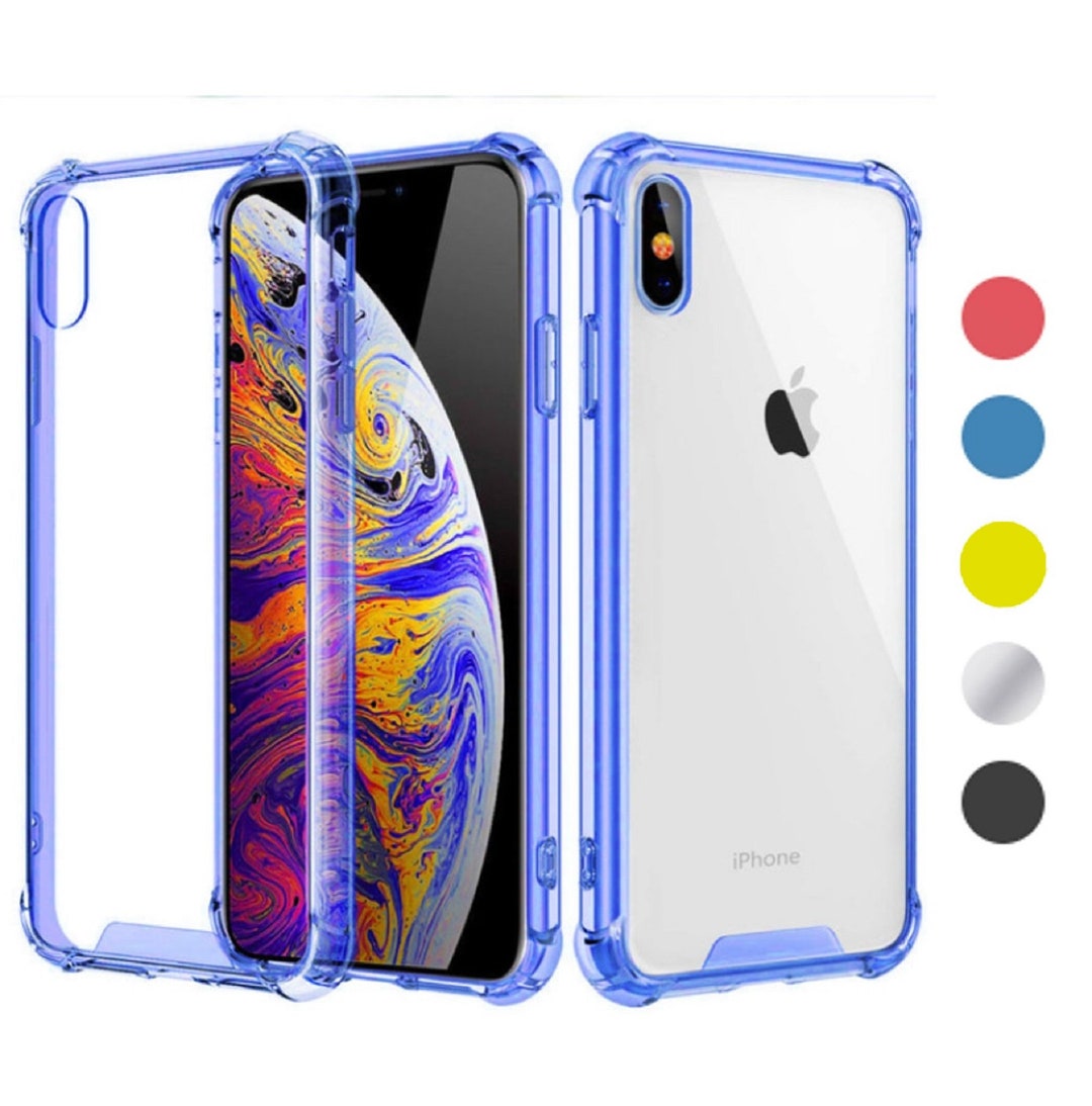 Colored Rugged Durable Shock Proof Edges TPU Clear Back Case Phone Case ...