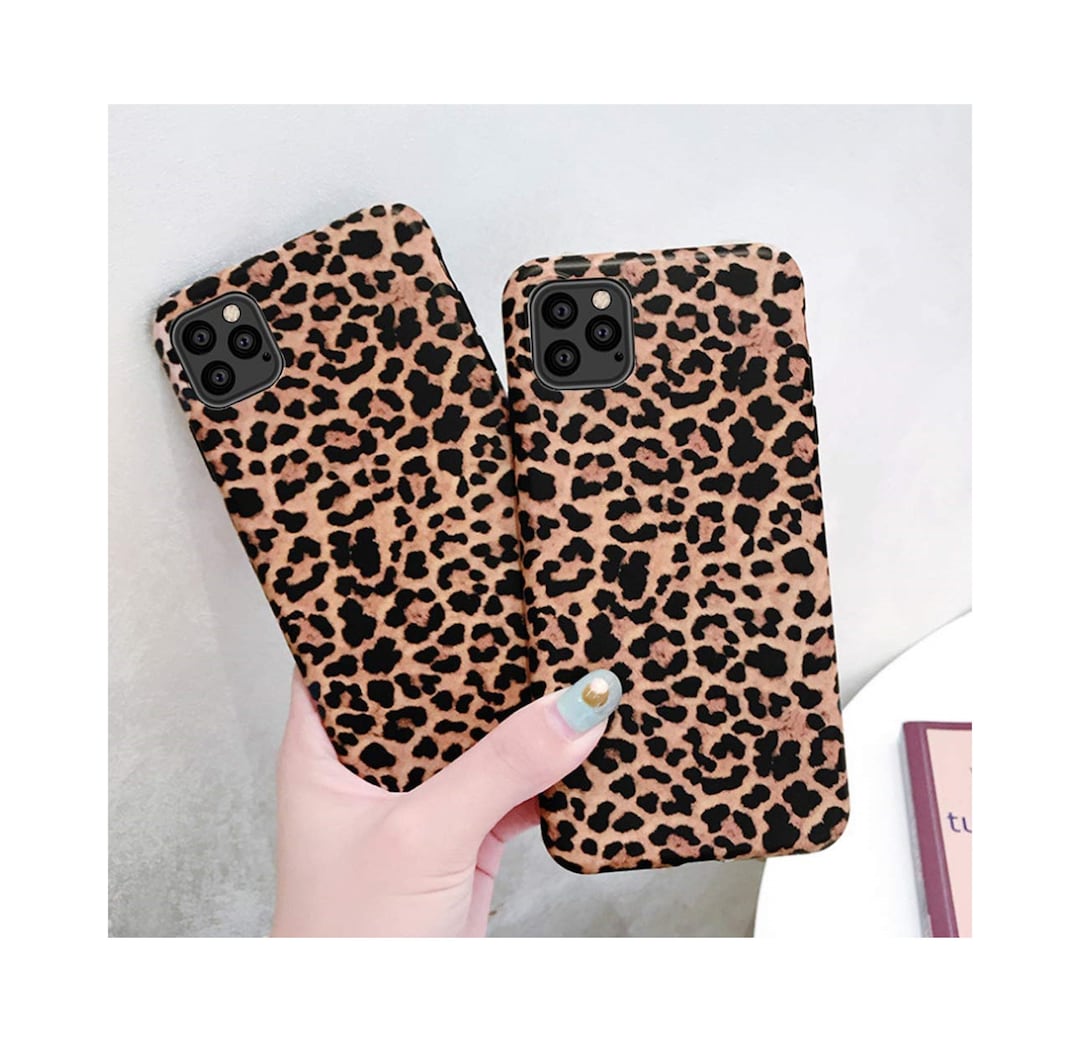 Cute Leopard Print Shock Proof Slim Protective Female Girls Phone Case iPhone 15 Pro Max, 14 ...
