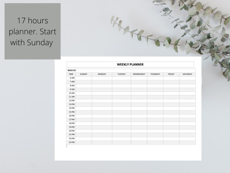 A4 Weekly Planner Hourly Printable Weekly Schedule Instant | Etsy