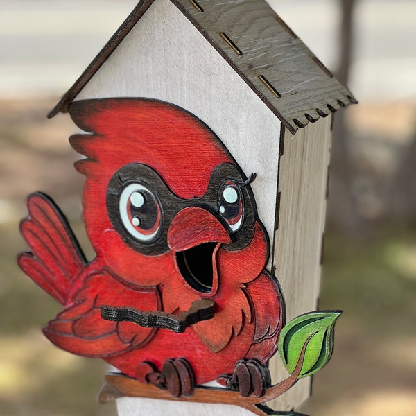 Cardinal Birdhouse - Etsy