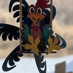 Swinging Bantam Rooster Wind Spinner SVG Design (digital Download) - Etsy