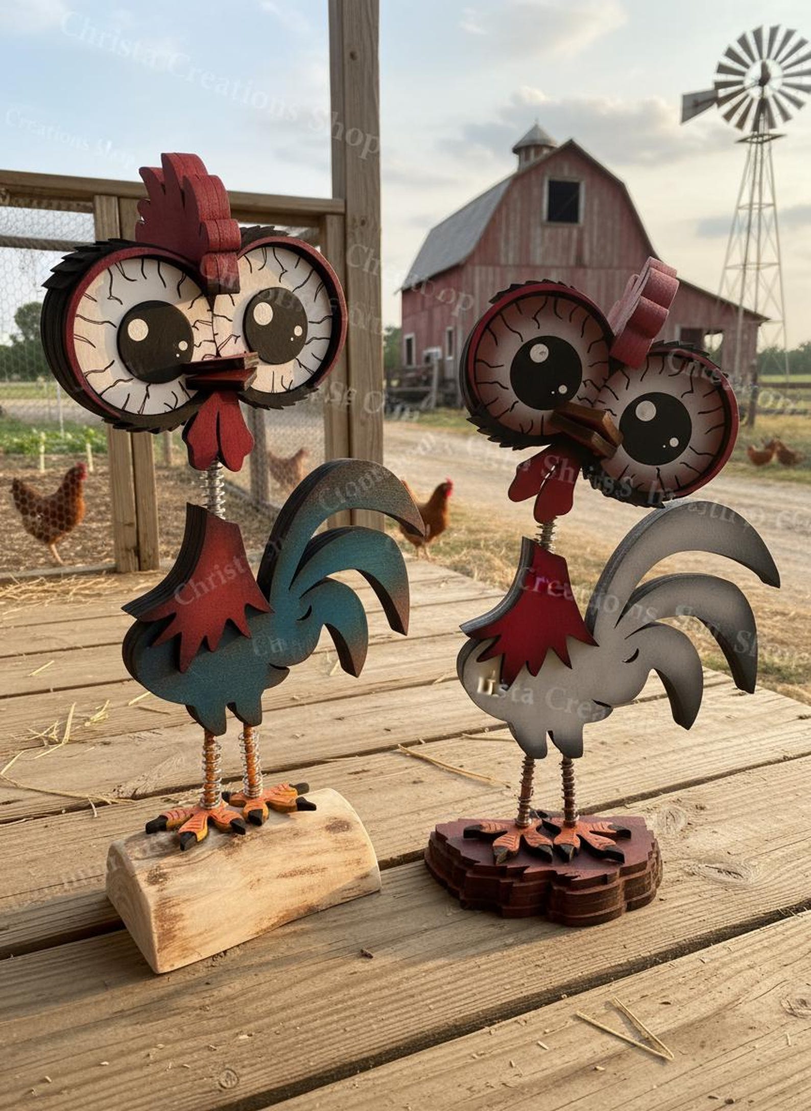 Chicken Bobblehead SVG | Layered Wood Laser Cut File (digital Download ...
