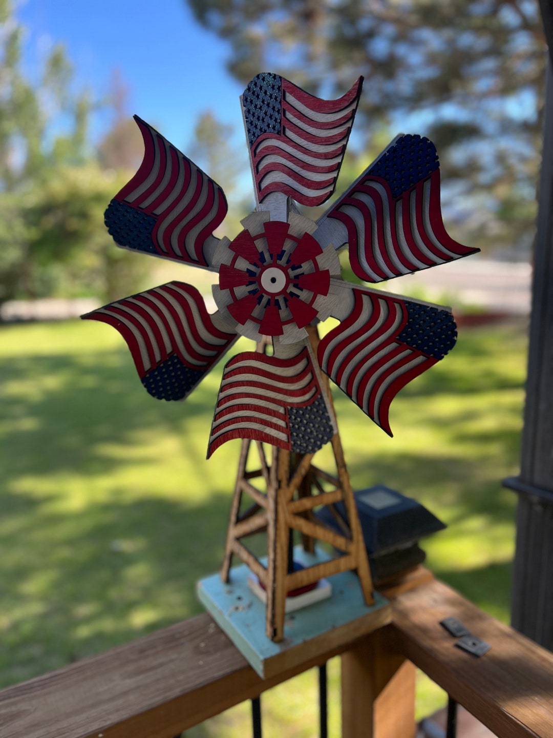 Patriotic Flag Windmill Windspinner Weathervane Digital File SVG and ...