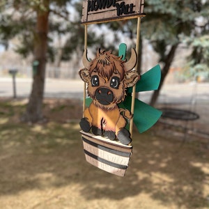Adorable Highland Cow Windspinner Wind Spinner Design File Only, No ...