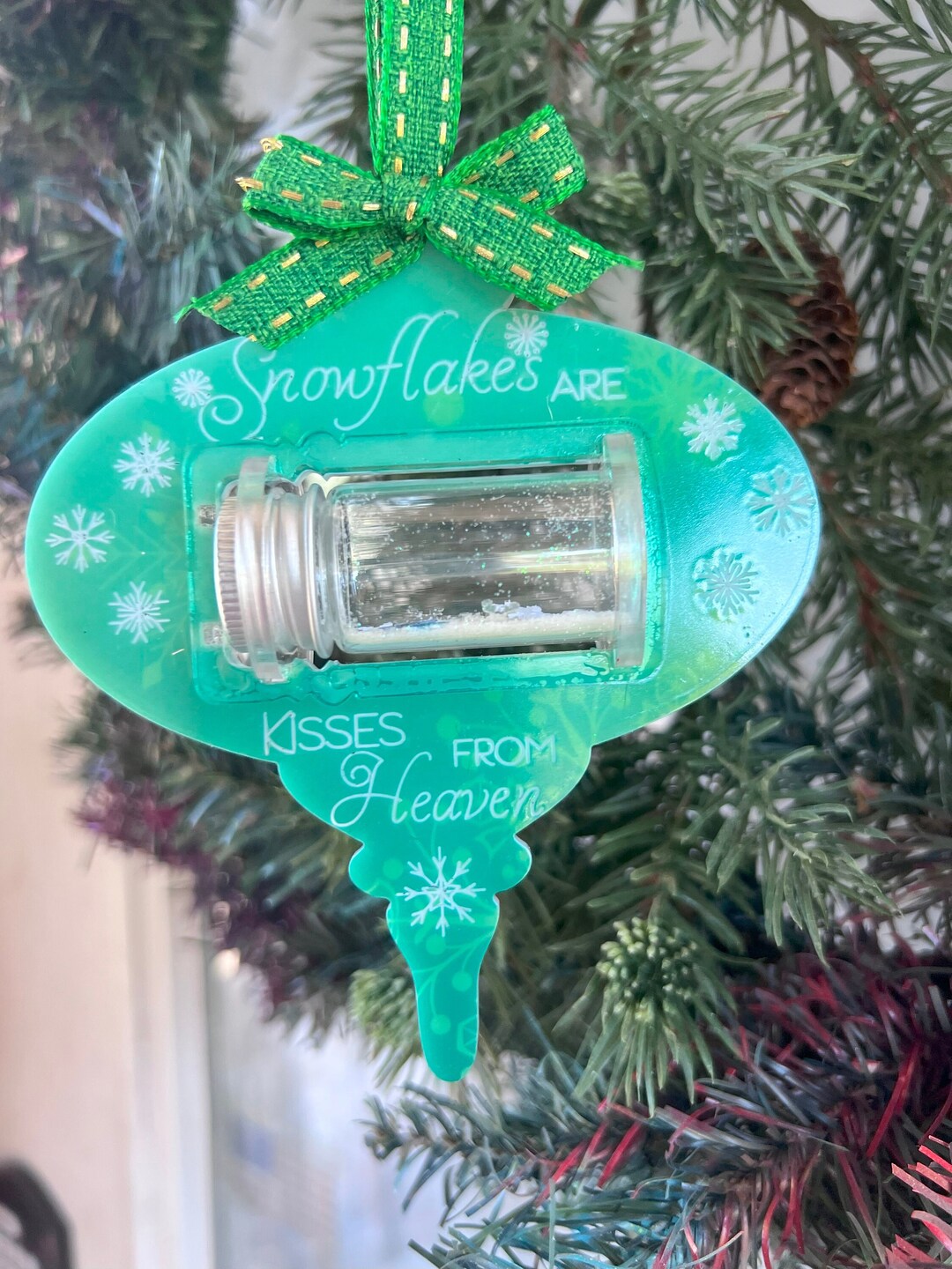 Snowflakes Are Kisses From Heaven Snow Globe Shaker Farmhouse Ornament ...