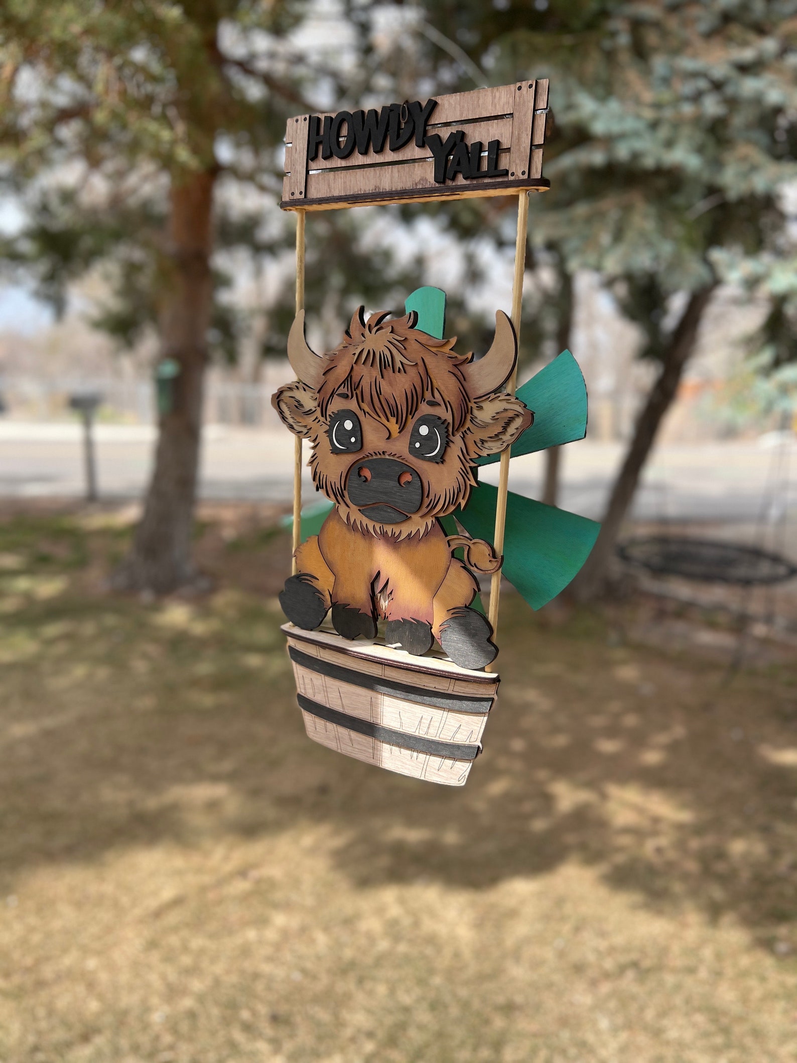 Adorable Highland Cow Windspinner Wind Spinner Design File Only, No ...