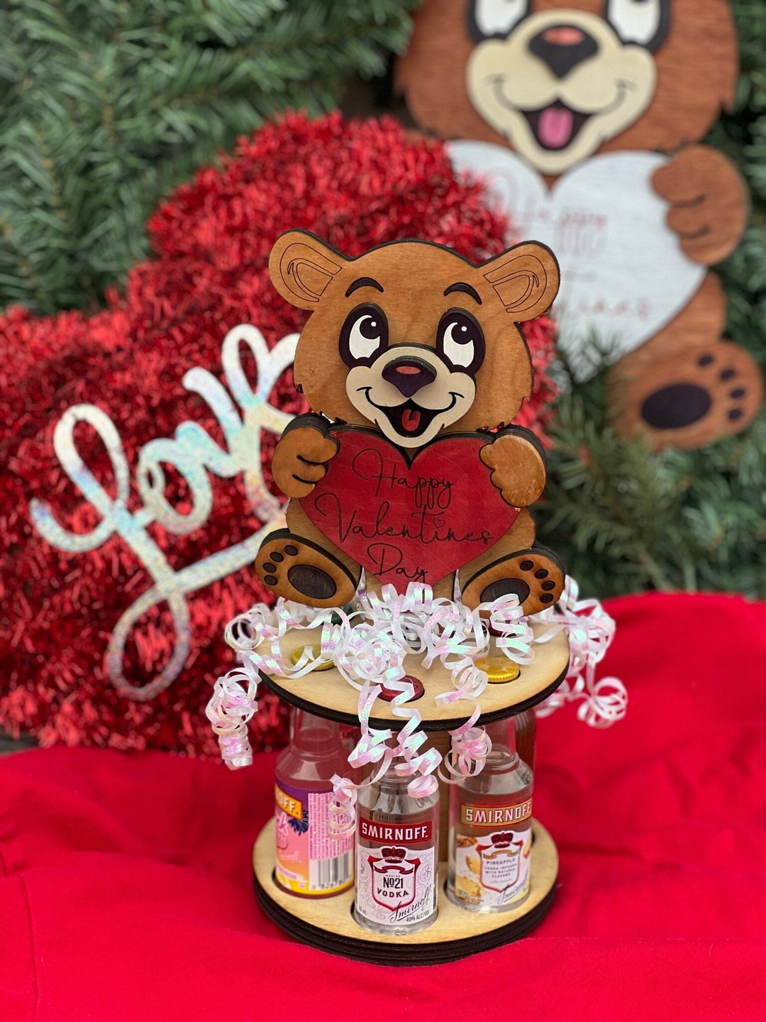 Round Shooter Bottles Teddy Bear Heart Caddy Digital DIY Design SVG No ...