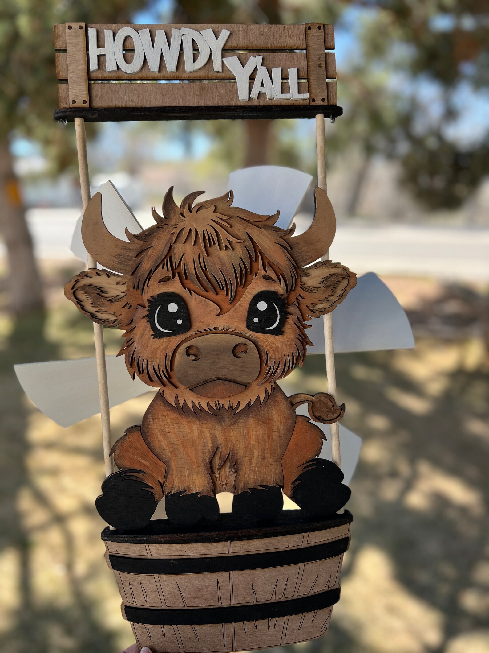 Adorable Highland Cow Windspinner Wind Spinner Design File Only, No ...