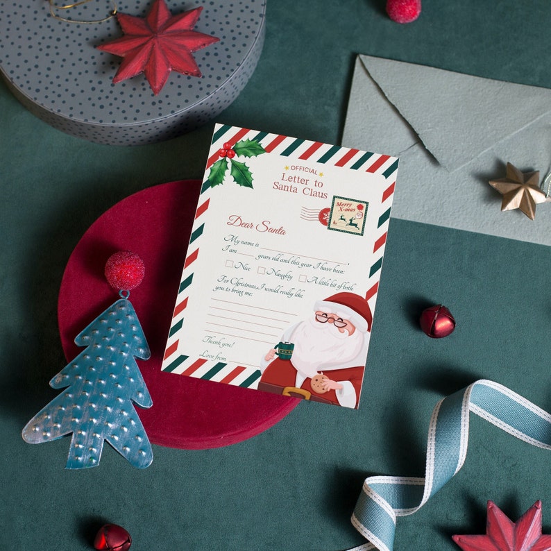 Letter to Santa for Children to Fill In, PDF Printable, Dear Santa ...
