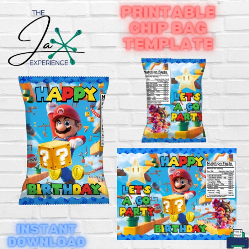 Super Mario Bros Party CHIP BAG Mario Theme Birthday Chips - Etsy Australia