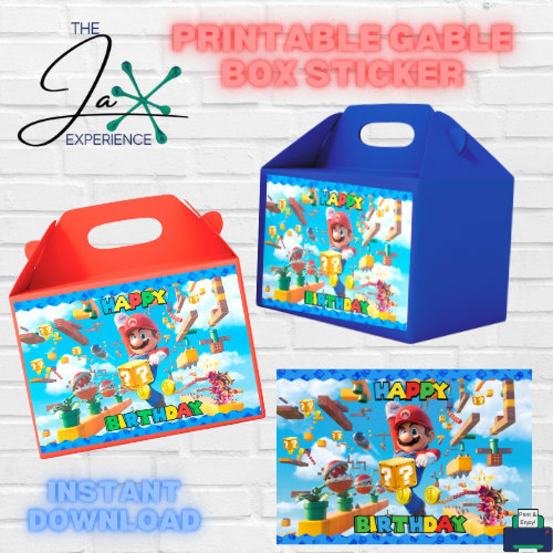 Super Mario Bros Party GABLE BOX Mario Theme Boy Birthday - Etsy