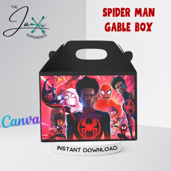 Spider Man Gable Box Label - Etsy