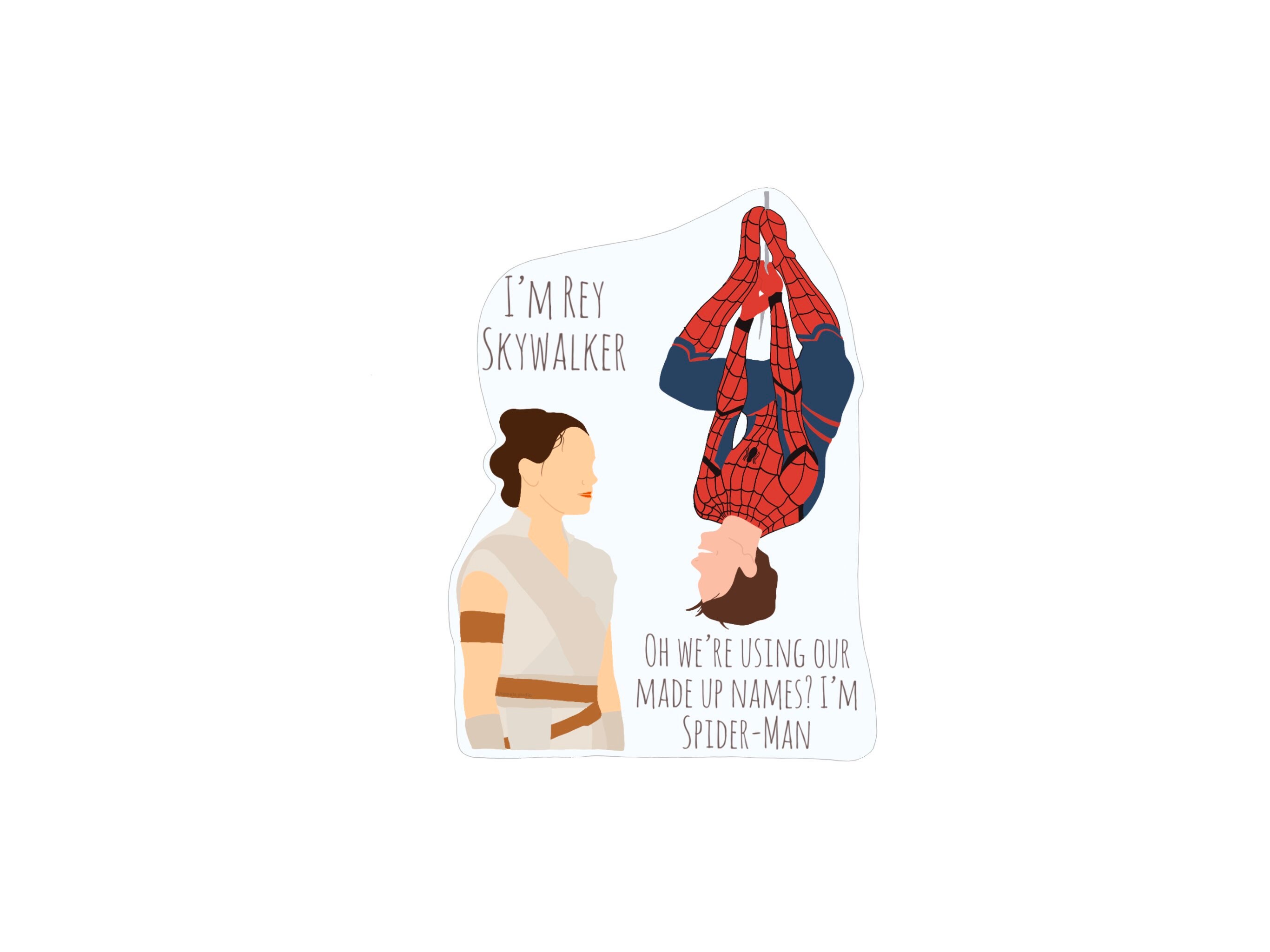 Spider-man & Rey Skywalker Vinyl Sticker - Etsy