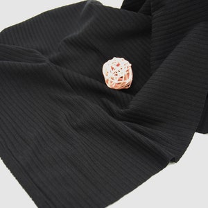BLACK T/R COVERING 4X4 RIB Knitting Fabric by the Yard, Soft Hand Feel ...