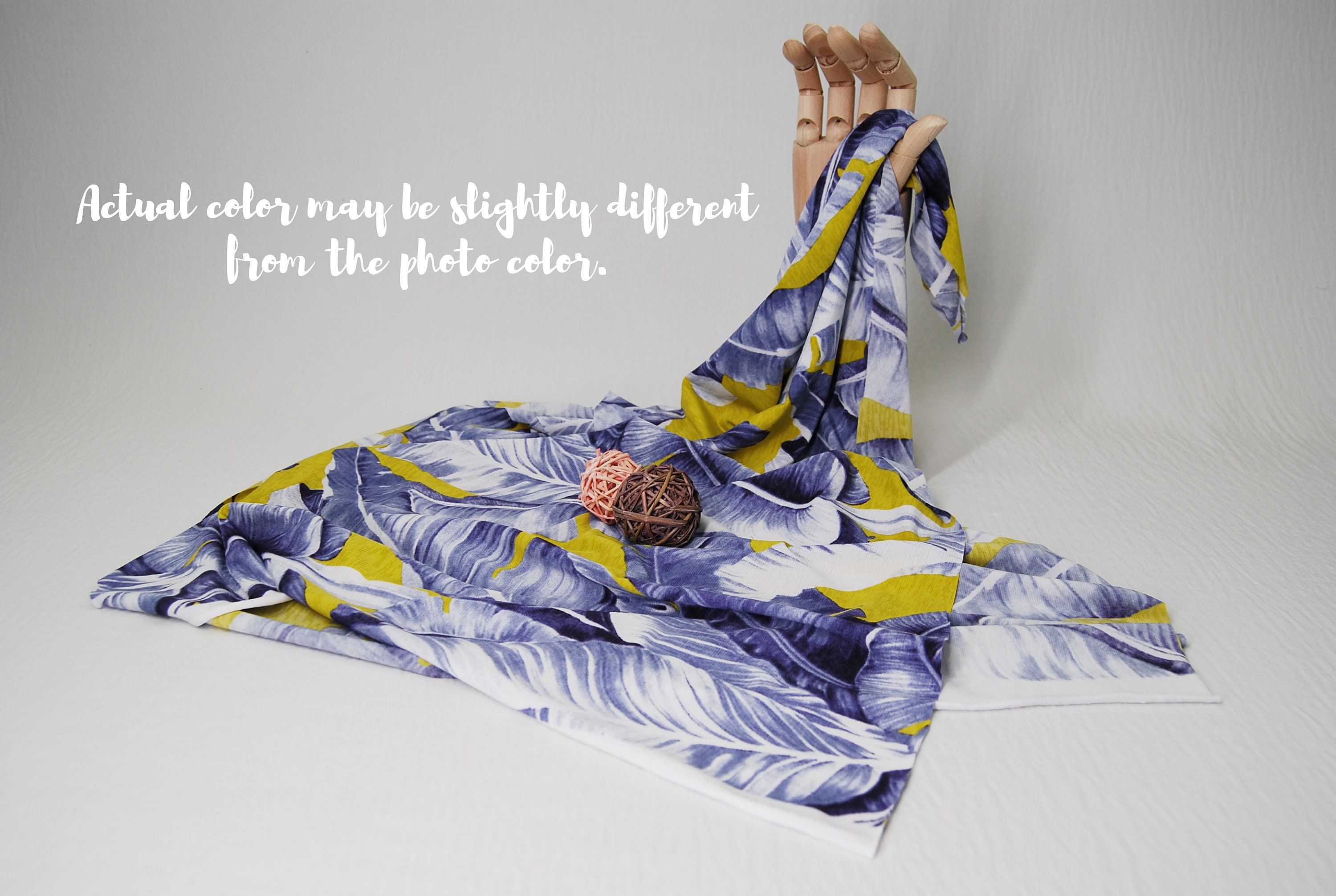 Blue & Mustard BULGARI Tropical Print Fabric by the Yard Soft - Etsy