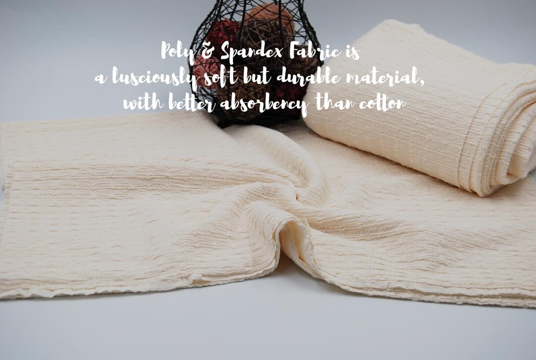 Cream CRINKLE Gauze Knit Fabric by the Yard, Soft Hand Feel With Light ...