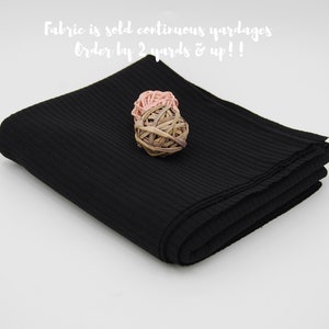 BLACK T/R COVERING 4X4 RIB Knitting Fabric by the Yard, Soft Hand Feel ...