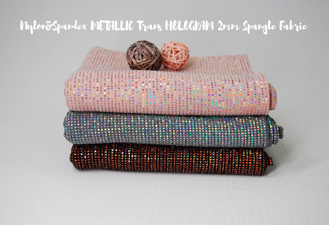 Hologram Spangle Fabric: 2mm Metallic Nylon Spandex, Dance & Costume ...