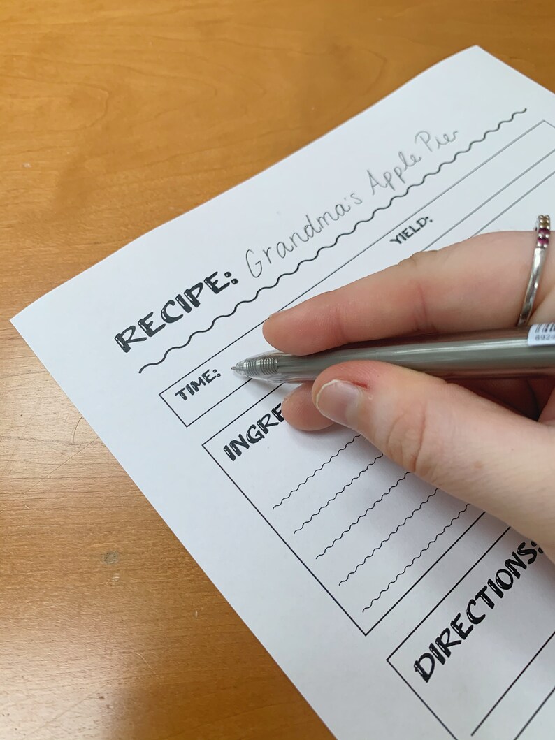 Recipe Card Download Printable PDF Minimal, Modern Aesthetic - Etsy